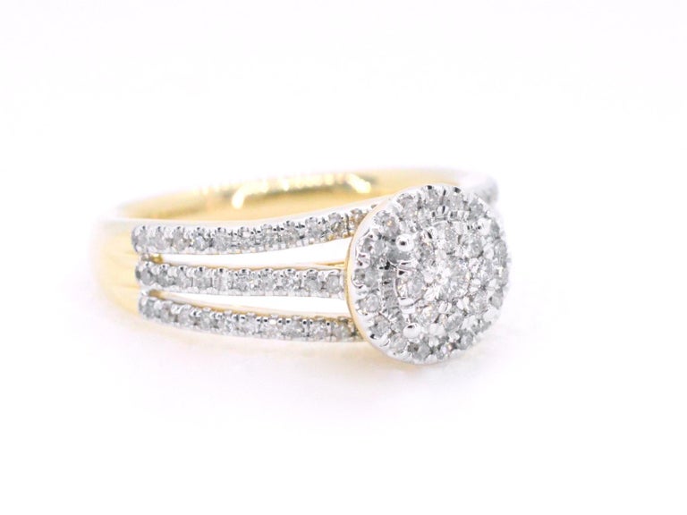 Gold Entourage Ring with Diamonds For Sale at 1stDibs