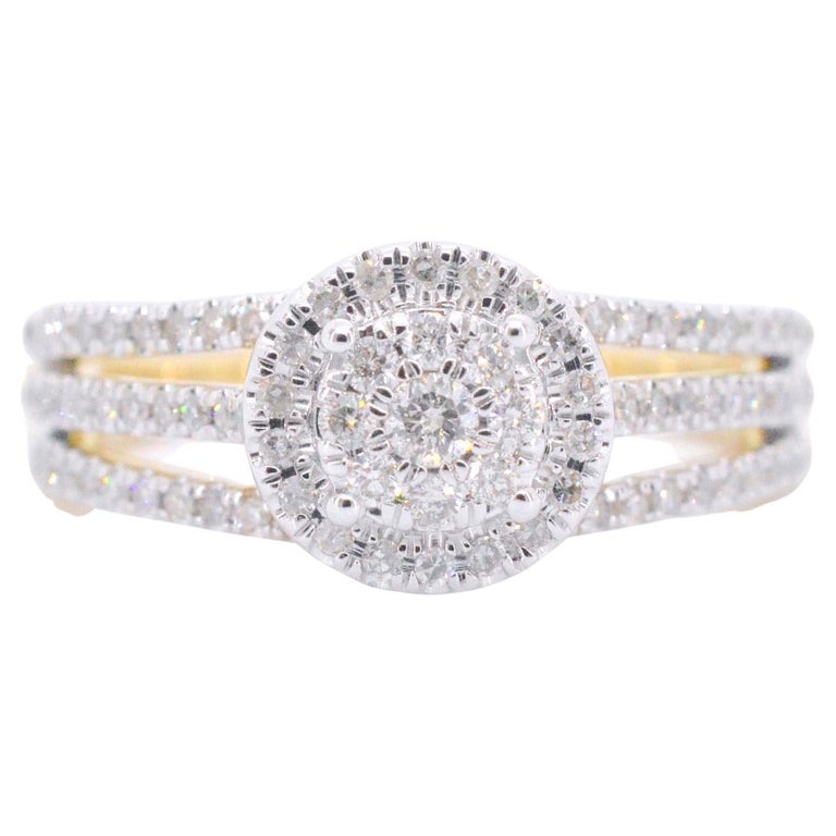 Gold Entourage Ring with Diamonds For Sale at 1stDibs
