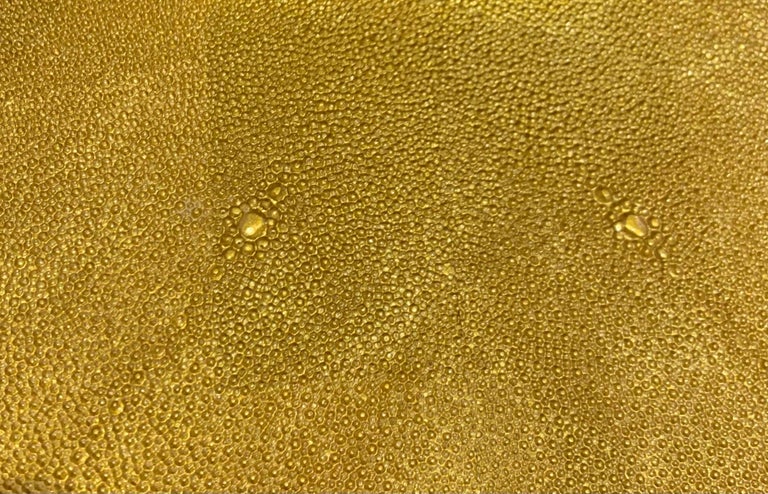 Gold Faux Shagreen Top, Bronze Base Side Table, Germany, Contemporary ...