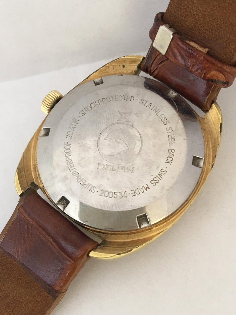 Gold Filled Vintage 1970s Edox Hydrostar Delfin Mechanical Watch For ...