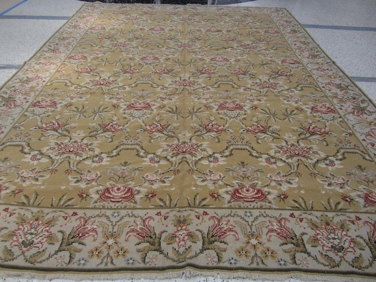 Gold Floral Rug For Sale at 1stDibs