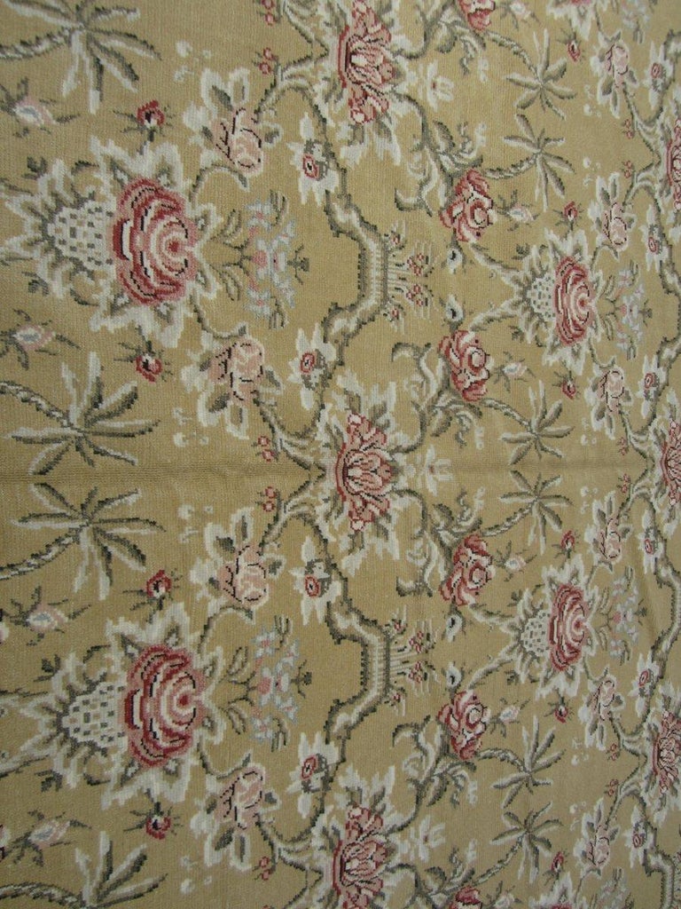 Gold Floral Rug For Sale at 1stDibs