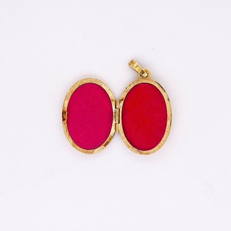 Gold Flower Locket, Vintage Inspired 14 Karat Gold Floral Oval Engraved ...
