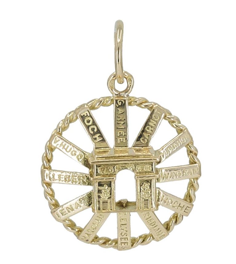 Gold French Paris Charm For Sale at 1stdibs