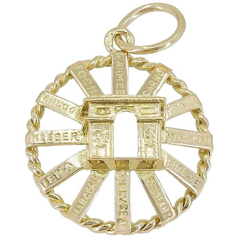 Gold French Paris Charm For Sale at 1stdibs