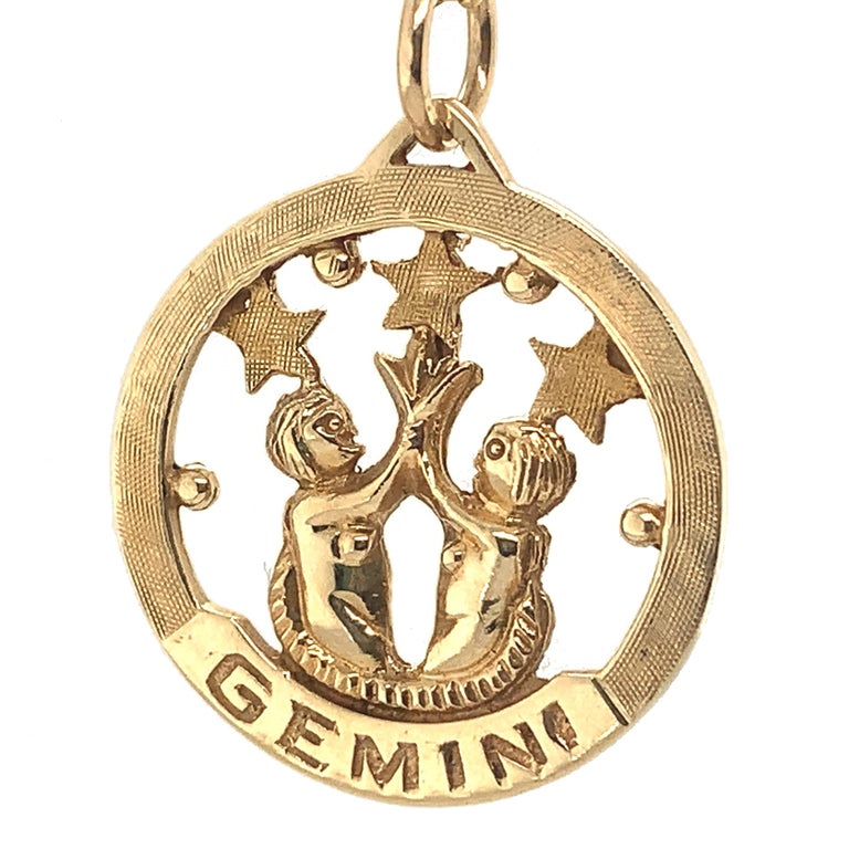 Gold Gemini Charm For Sale at 1stDibs