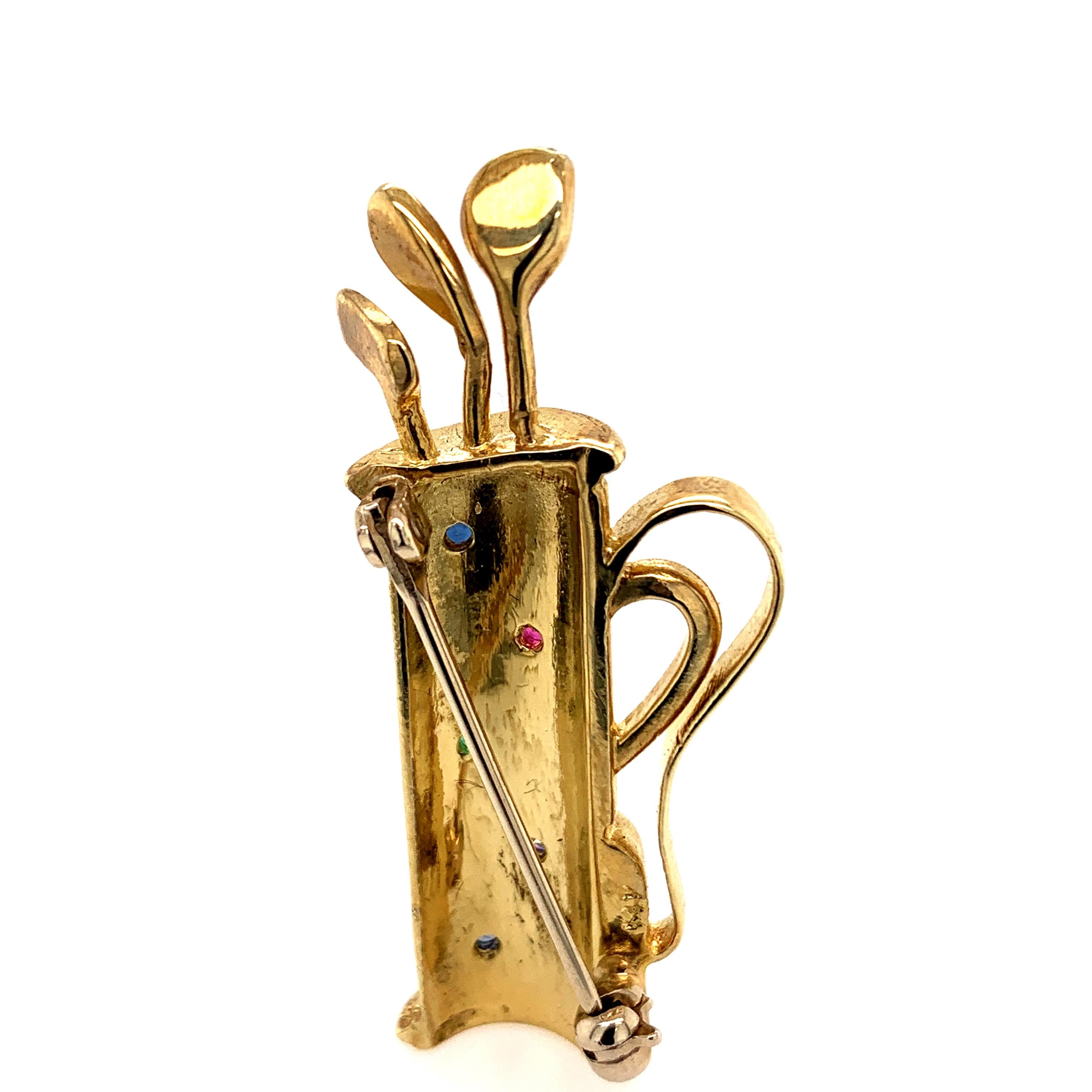 Gold Gemset Golf Club Bag Pin For Sale at 1stDibs | gold plated golf clubs