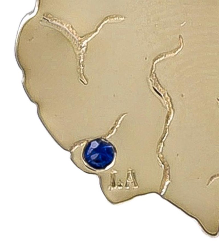 Gold Gemset USA Map Charm For Sale at 1stDibs