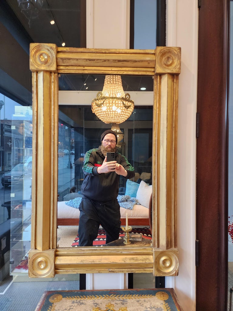 Gold Gilded American Classical Mirror For Sale at 1stDibs