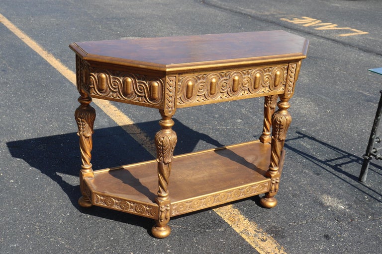 Gold Gilded Carved Georgian Console Table Circa 1920 at 1stDibs