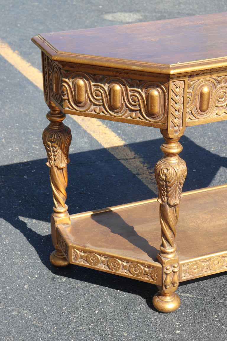 Gold Gilded Carved Georgian Console Table Circa 1920 at 1stDibs
