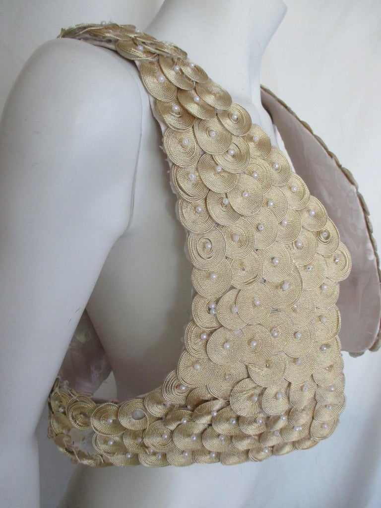 Gold Gilet Oriental Bustier with Pearls For Sale at 1stDibs