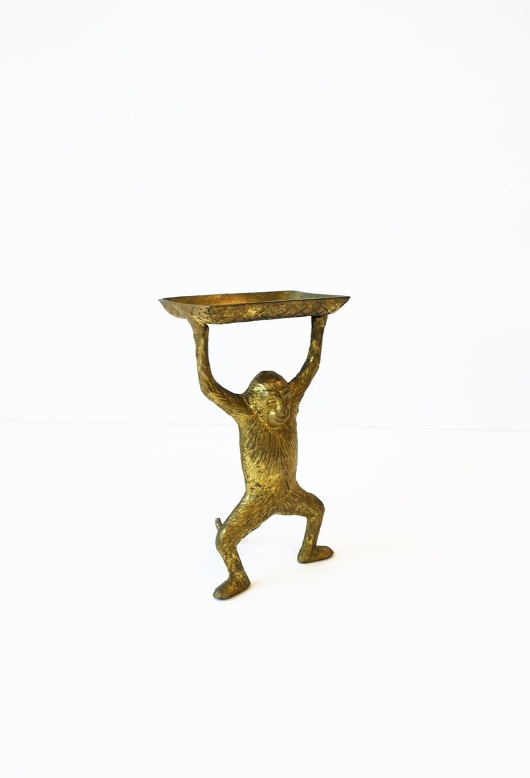 Gold Gilt Monkey with Tray Decorative Object at 1stDibs