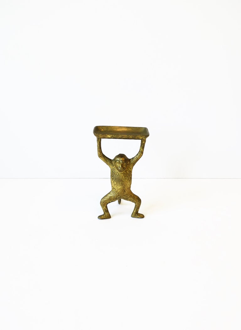 Gold Gilt Monkey with Tray Decorative Object at 1stDibs