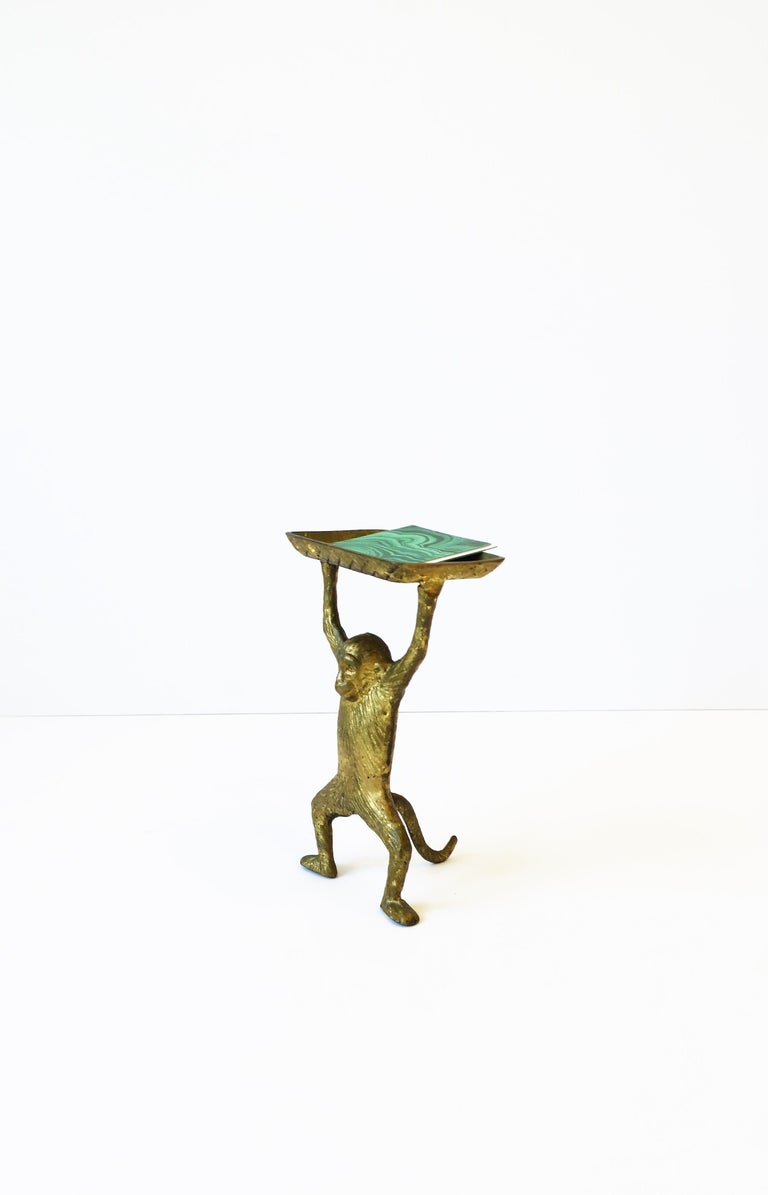 Gold Gilt Monkey with Tray Decorative Object at 1stDibs