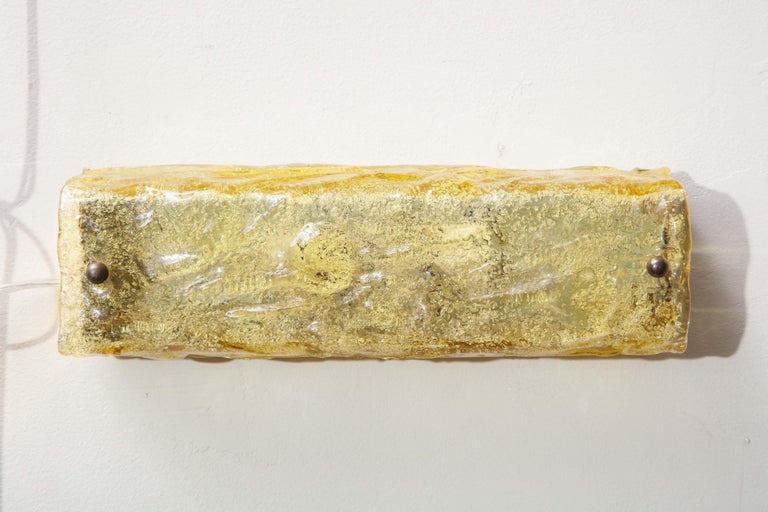 Vintage Gold Glass Wall Light For Sale at 1stDibs
