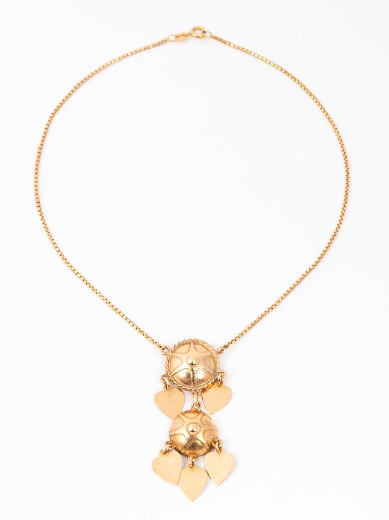 Gold Gypsy Style Necklace For Sale at 1stDibs