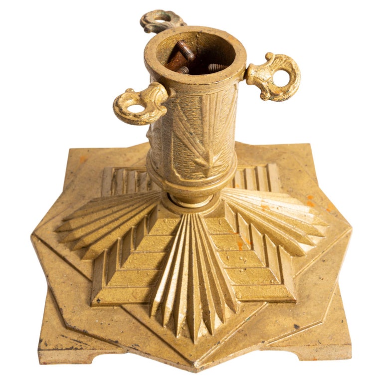 Gold Handcrafted Cast Iron Art Deco Tree Stand for Christmas Tree ...