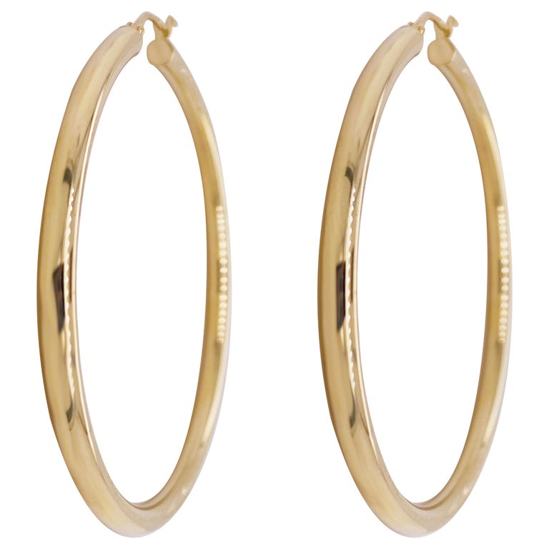 Gold Hoop Earrings Yellow Gold 14 Karat 14 Karat Large Hoops For Sale At 1stdibs 14k Hoops