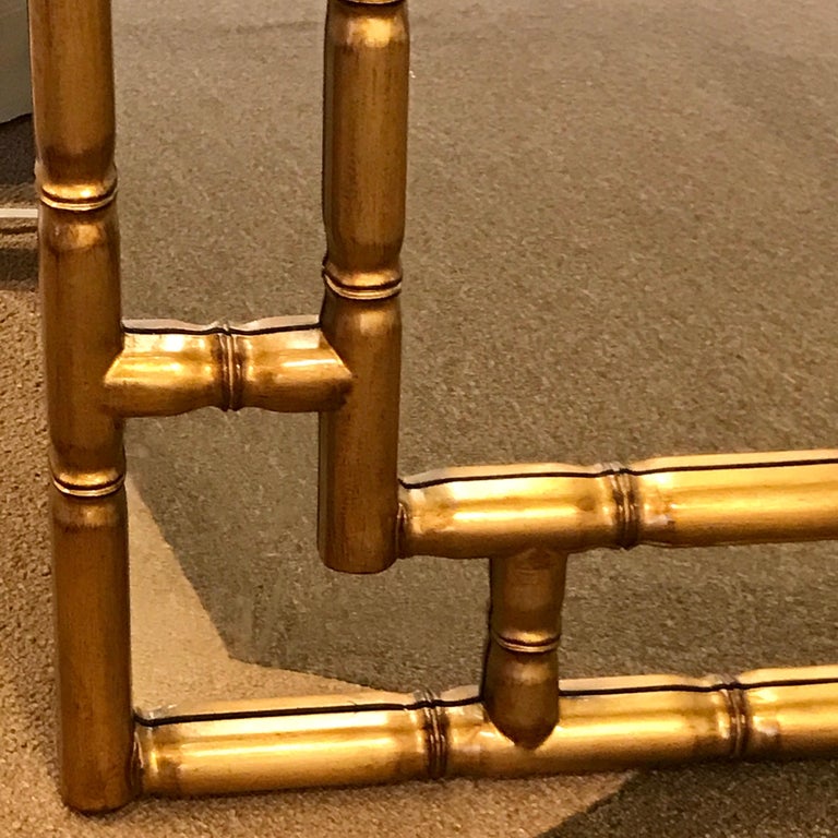 Gold Lacquered Faux Bamboo Mirror at 1stDibs | gold bamboo mirror ...