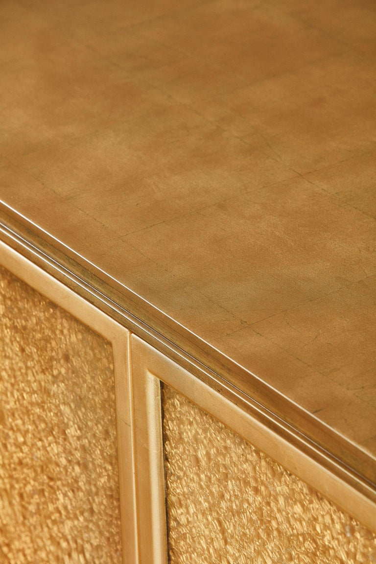 Gold Leaf Cabinet with Decorative Shattered Glass Panels, Available now ...