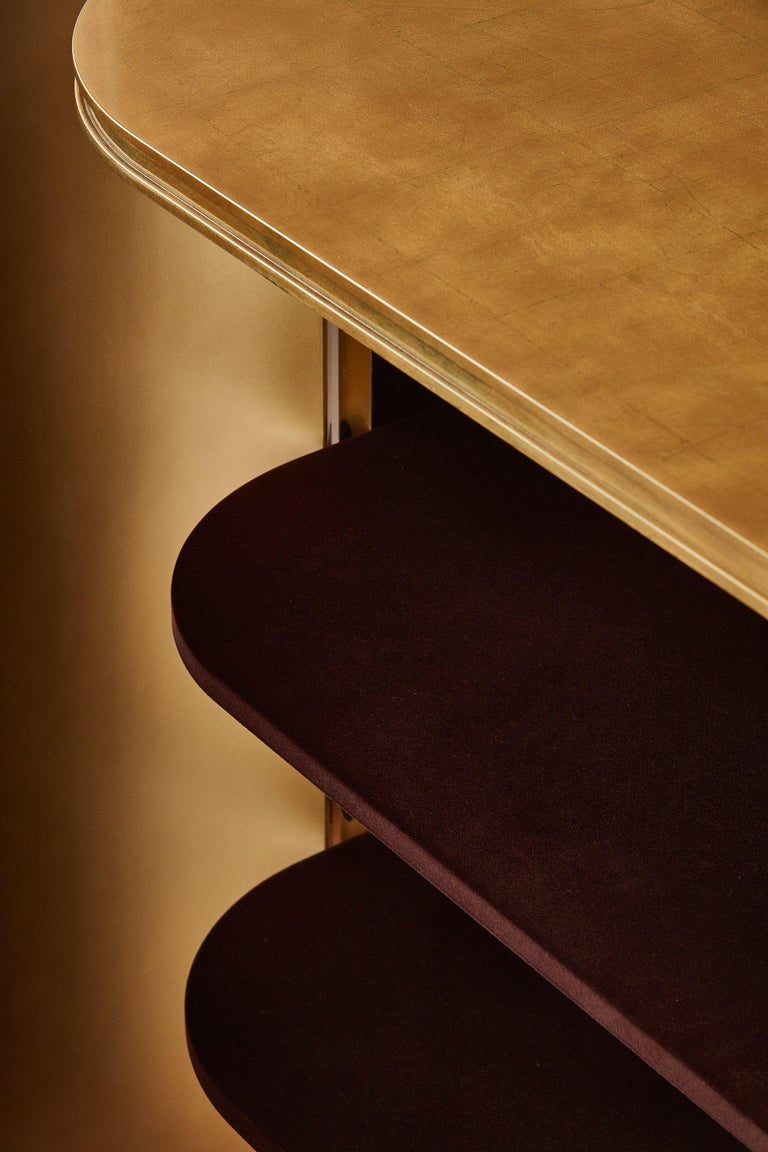 Gold Leaf Cabinet with Decorative Shattered Glass Panels, Available now ...