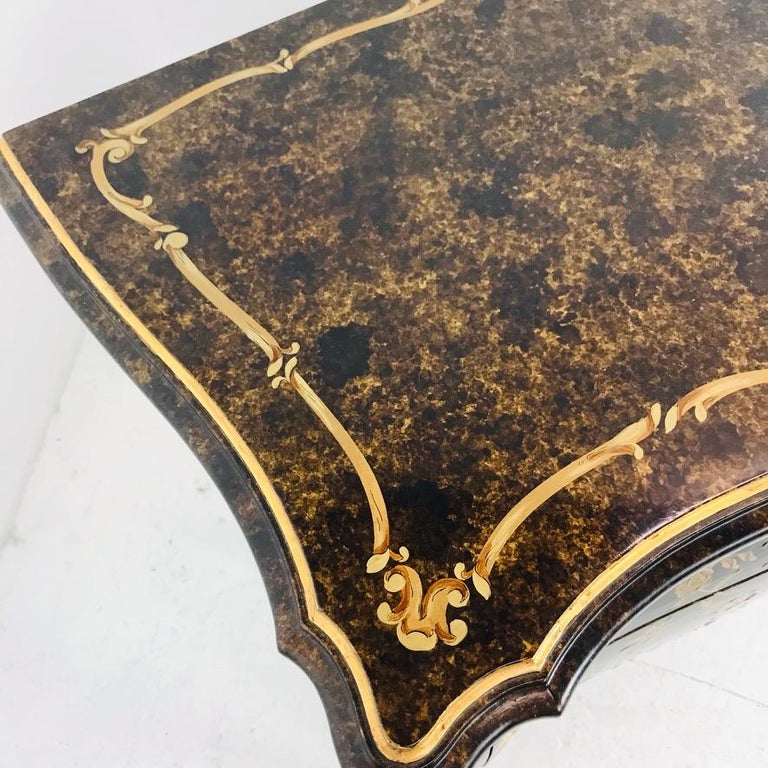 Gold Leaf Chest / Commode by John Widdicomb For Sale at 1stDibs