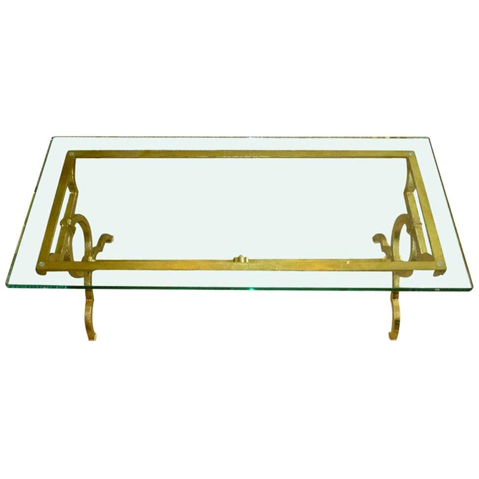 Les Prismatiques Lucite and Glass Rectangular "Luna" Cocktail Table at ...