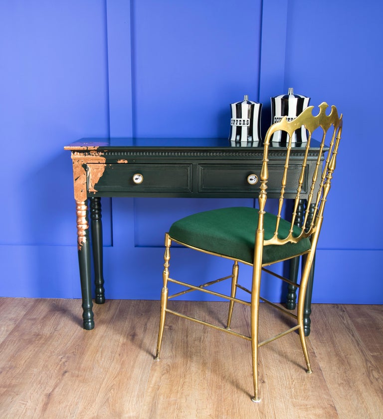 Gold Leaf Painted Console Table with Turned Country Style Legs in ...