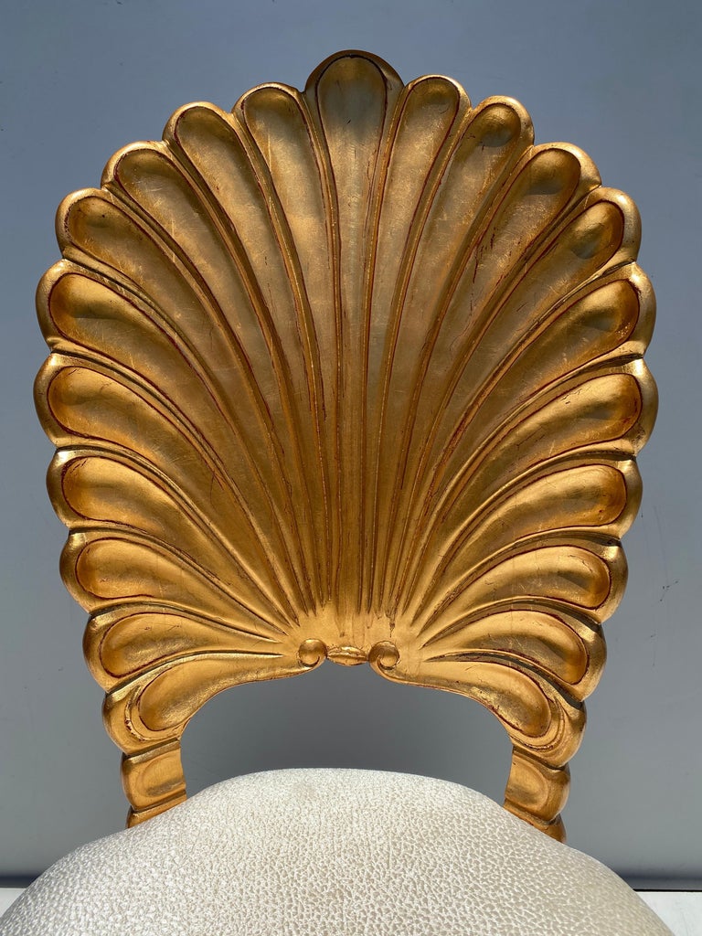 Gold Leafed Venetian Grotto Style Shell Dining Chairs at 1stDibs
