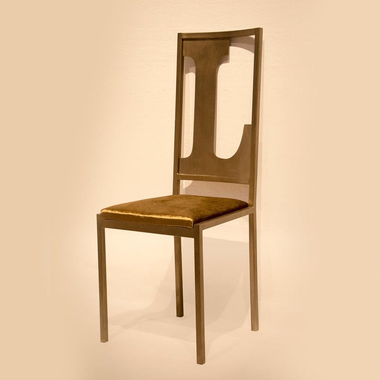 Gold Letter L Chair For Sale at 1stDibs