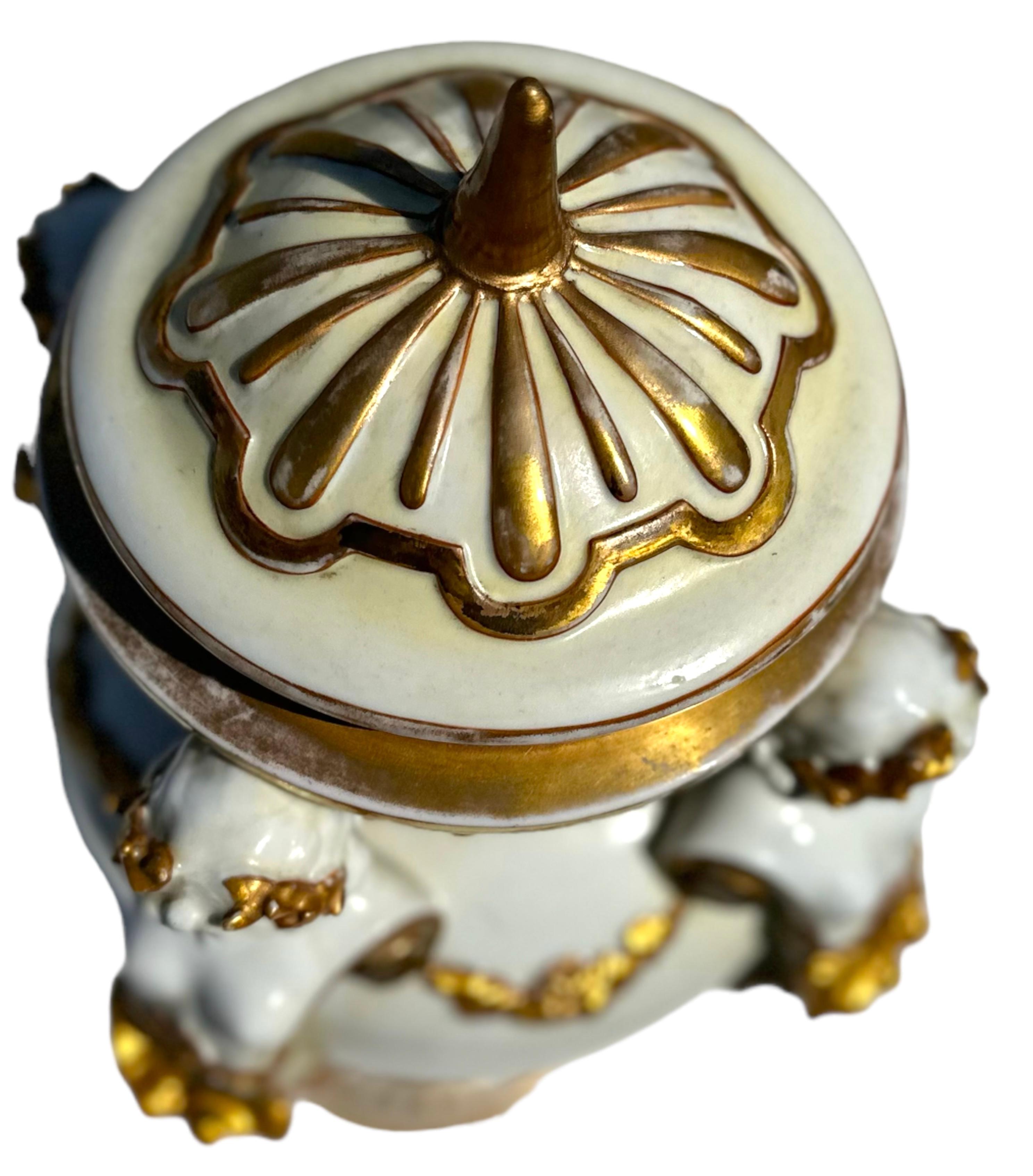 Gold Lidded Urn with Caryotids For Sale at 1stDibs