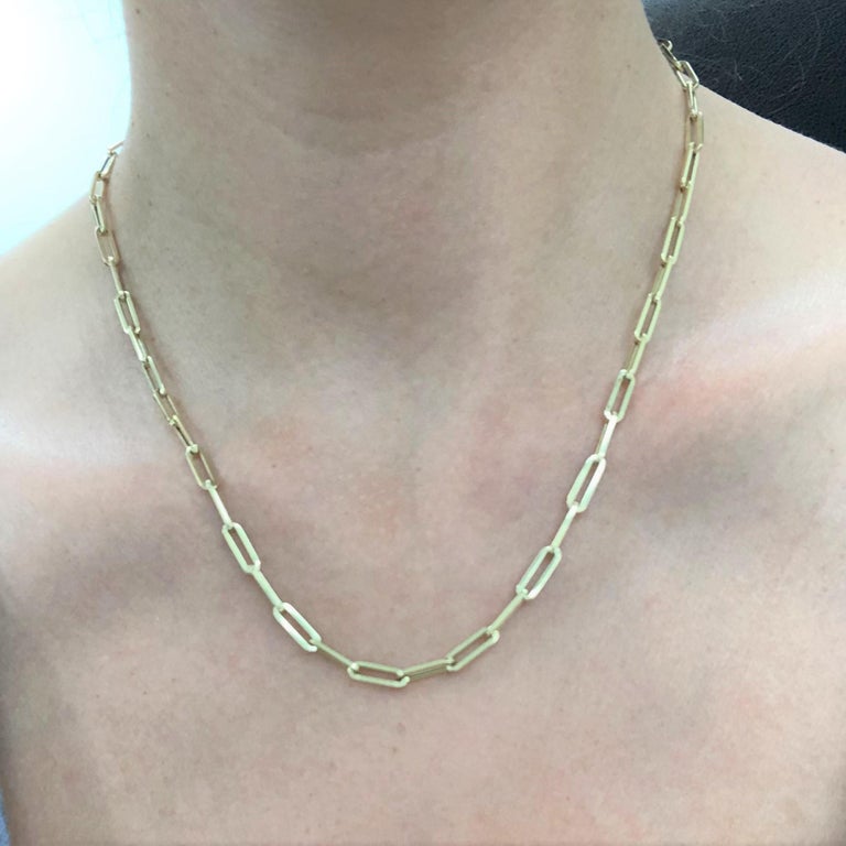 Gold Link Chain Necklace 14k Gold Made in Italy 6.4 Grams For Sale at ...