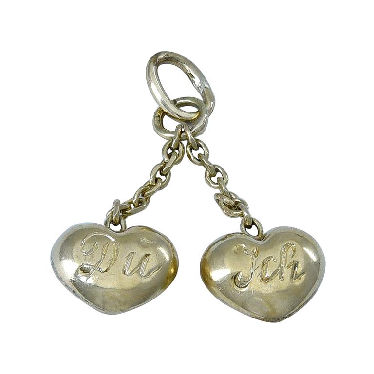Gold Love Charm with German Endearment For Sale at 1stDibs