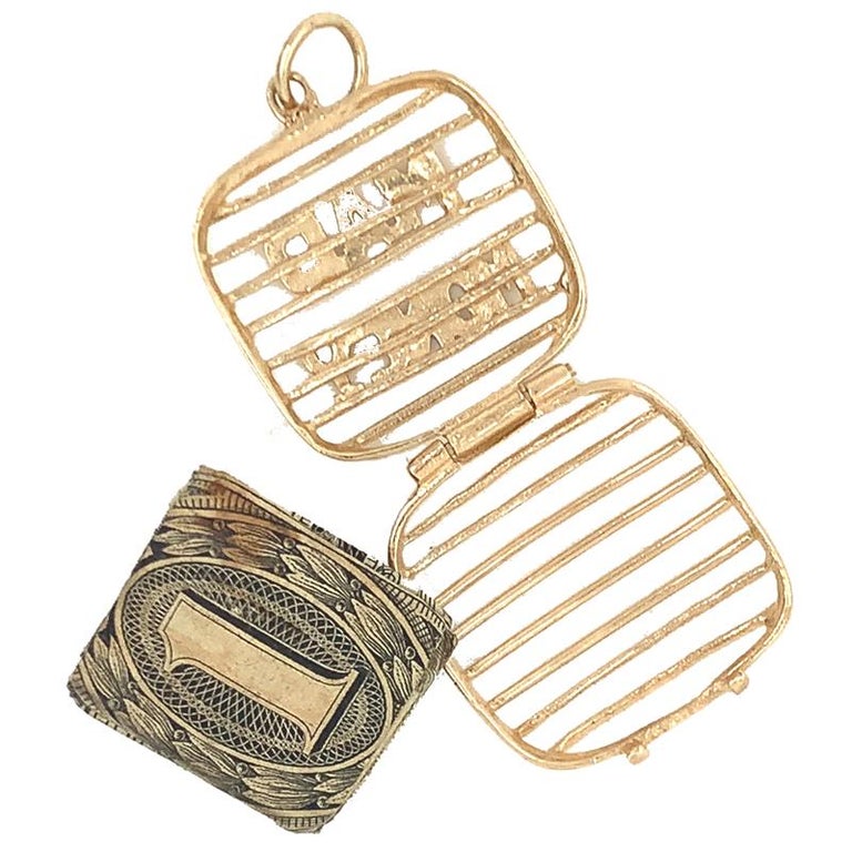 Gold Mad Money Charm For Sale at 1stDibs | mad monney, mad or, money mad