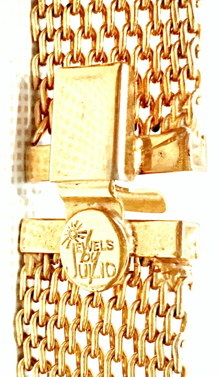 Gold Metal Mesh and Austrian Crystal Necklace and Bracelet By, Jewels ...