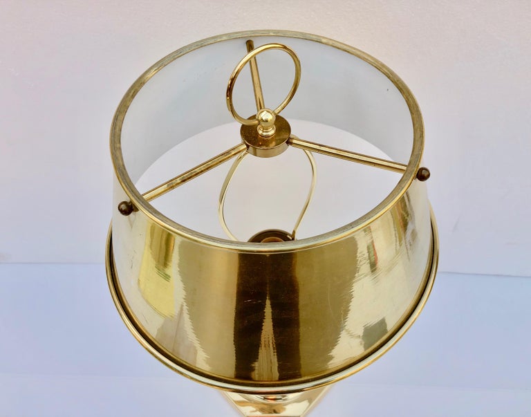 Gold Metal Table Lamp with Hinged Arm Extender and Extra Shade For Sale ...