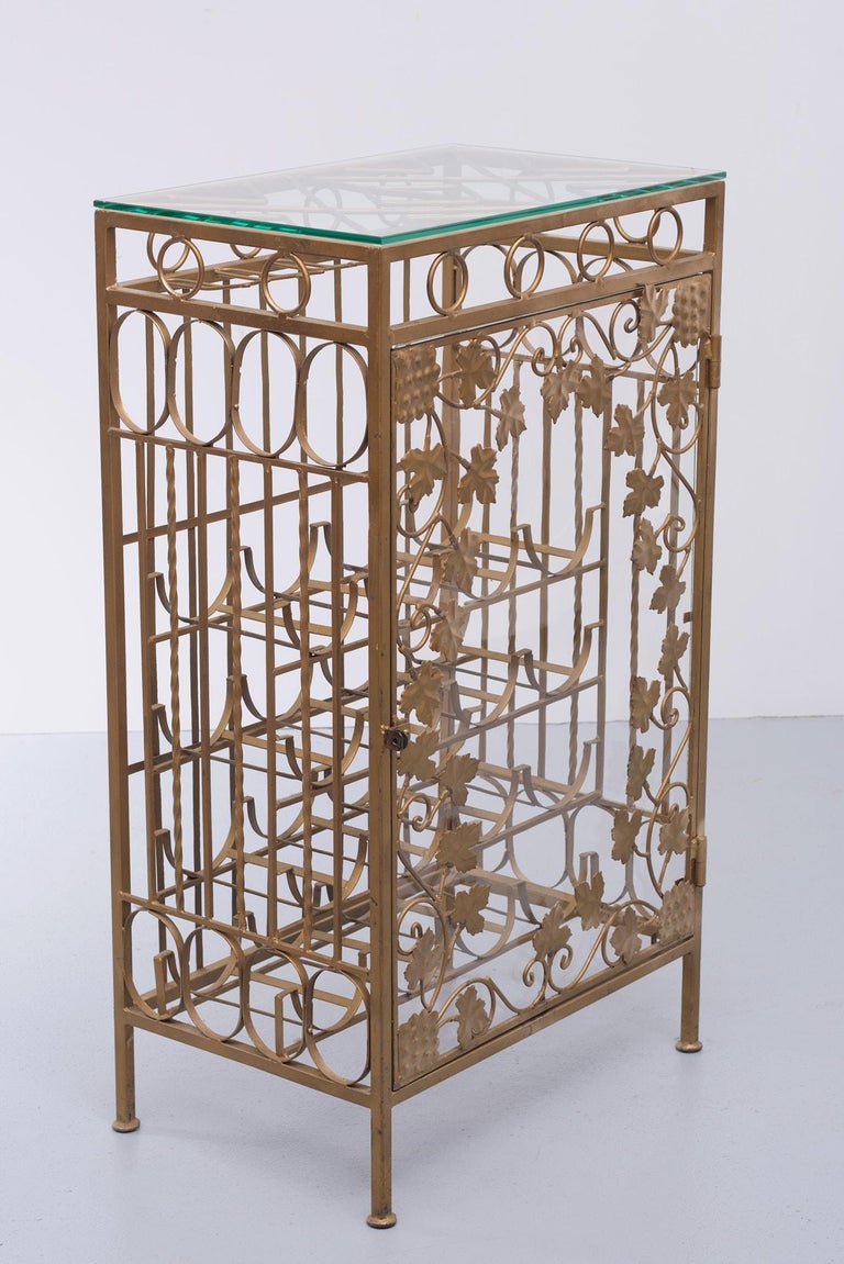 Gold Metal Wine Rack or Cocktail Bar, 1950s, Italy For Sale at 1stDibs