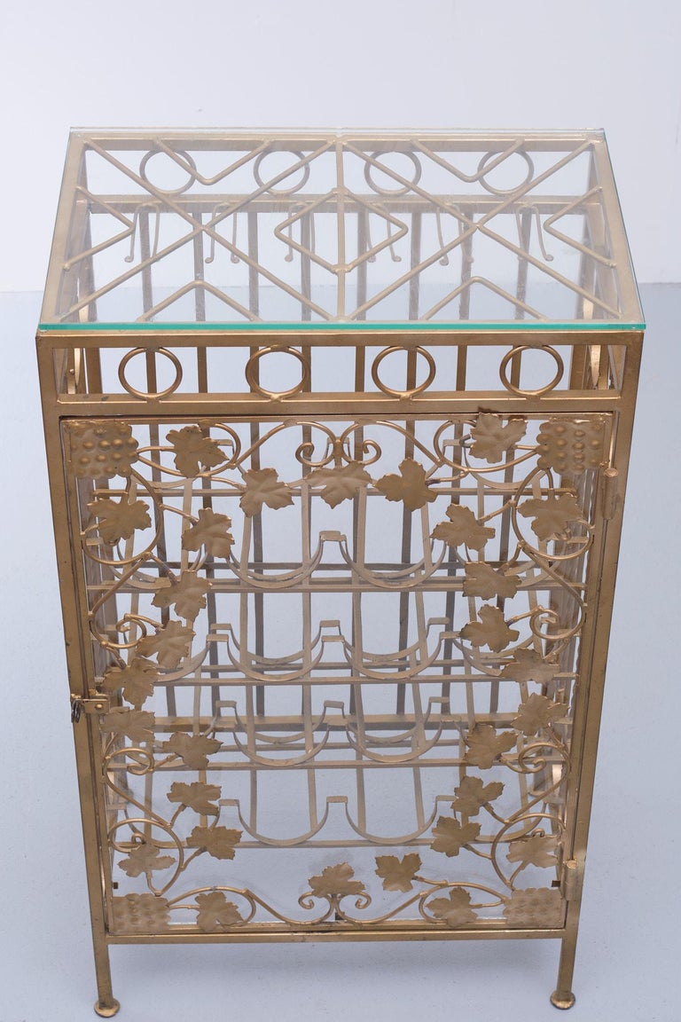 Gold Metal Wine Rack or Cocktail Bar, 1950s, Italy For Sale at 1stDibs
