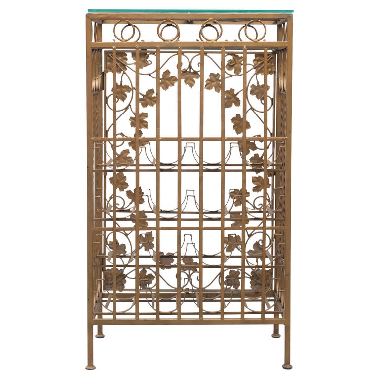 Gold Metal Wine Rack or Cocktail Bar, 1950s, Italy For Sale at 1stDibs