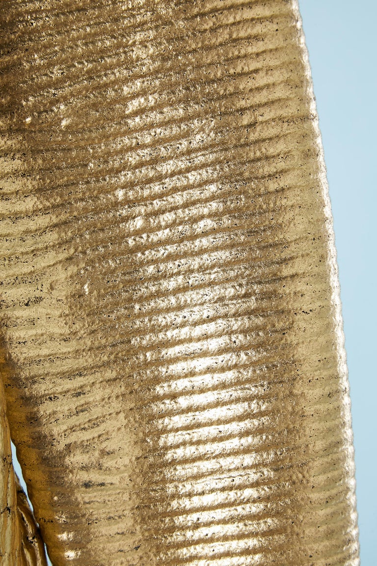 Gold metallic foiled finish knit coat with snap Stella Mc Cartney For ...