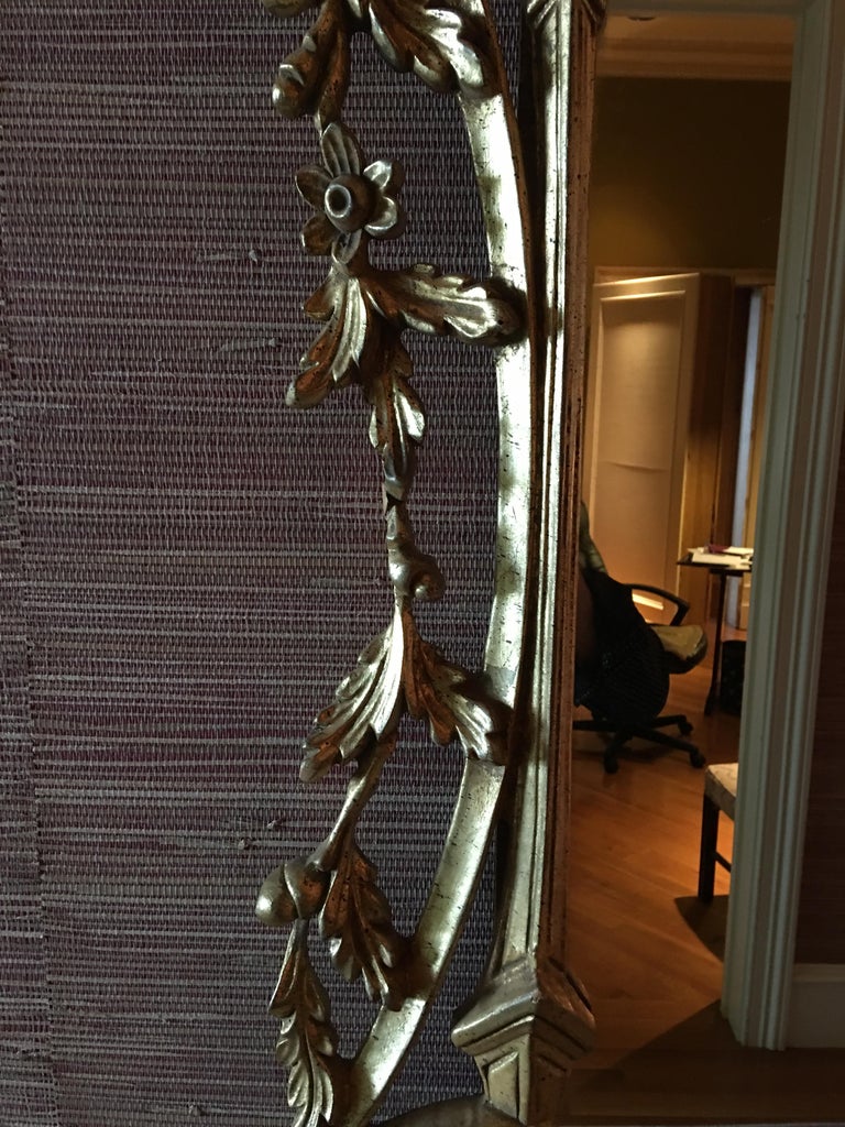 Giltwood Mirror Decorated with Scrolls and a Phoenix Finial, 20th ...