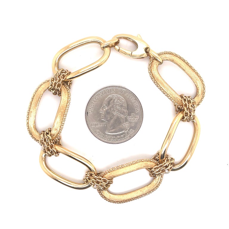 Gold Mixed Links with Satin and Chain Detail For Sale at 1stDibs