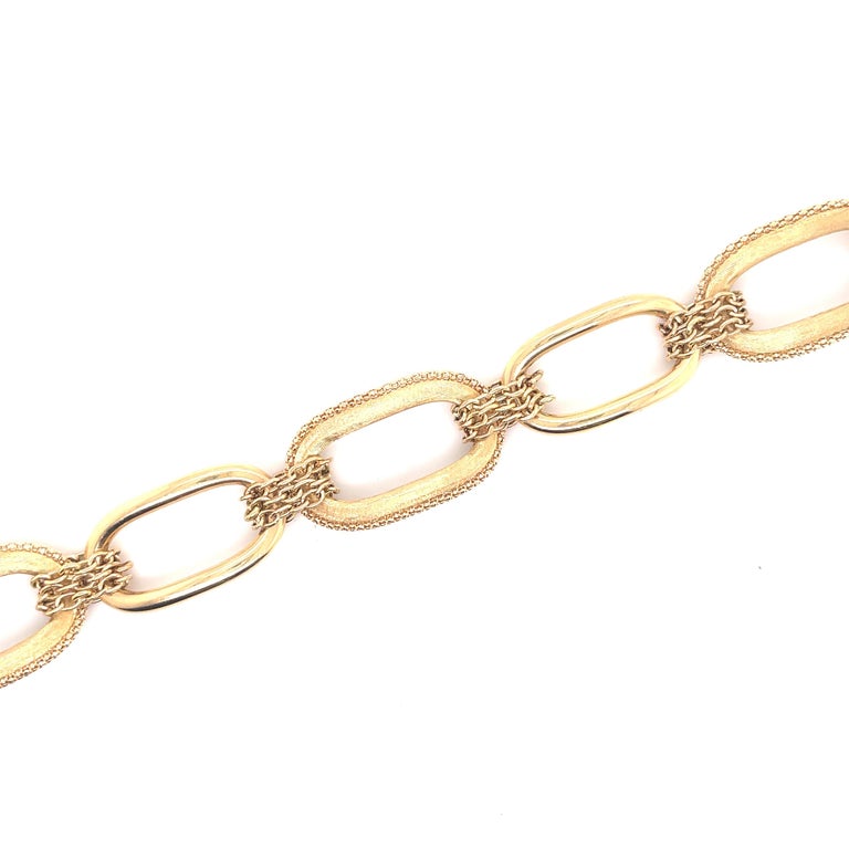 Gold Mixed Links with Satin and Chain Detail For Sale at 1stDibs