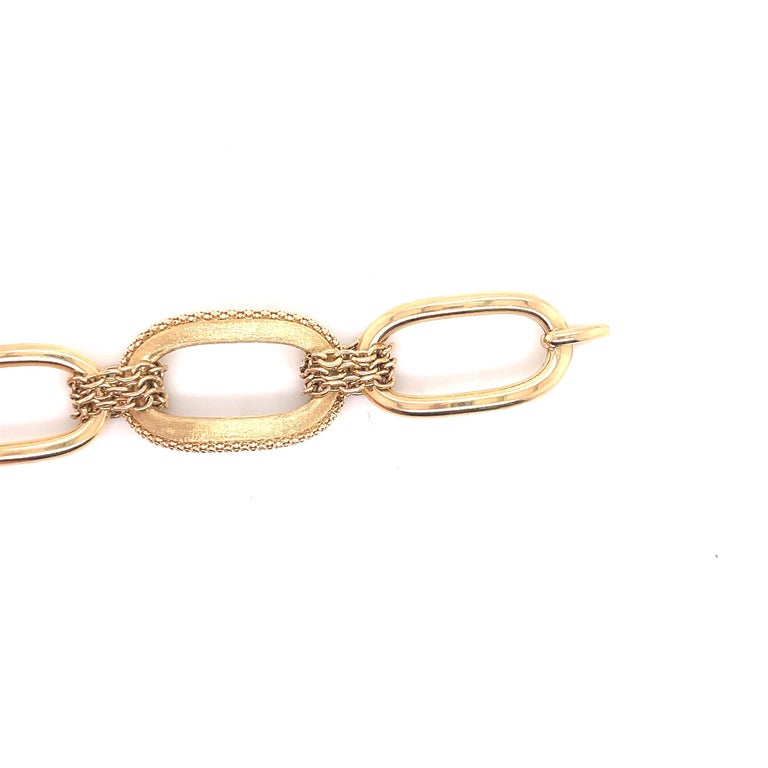 Gold Mixed Links with Satin and Chain Detail For Sale at 1stDibs