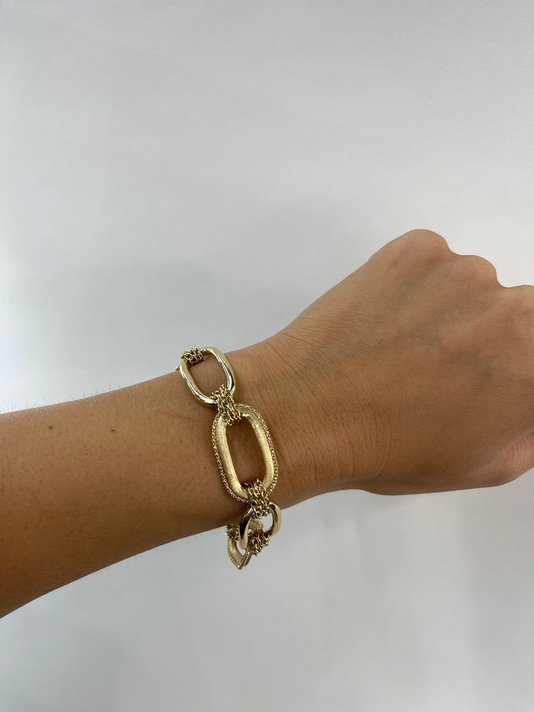 Gold Mixed Links with Satin and Chain Detail For Sale at 1stDibs