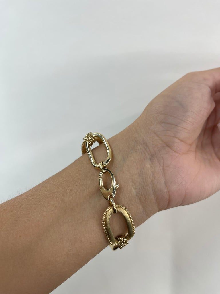 Gold Mixed Links with Satin and Chain Detail For Sale at 1stDibs