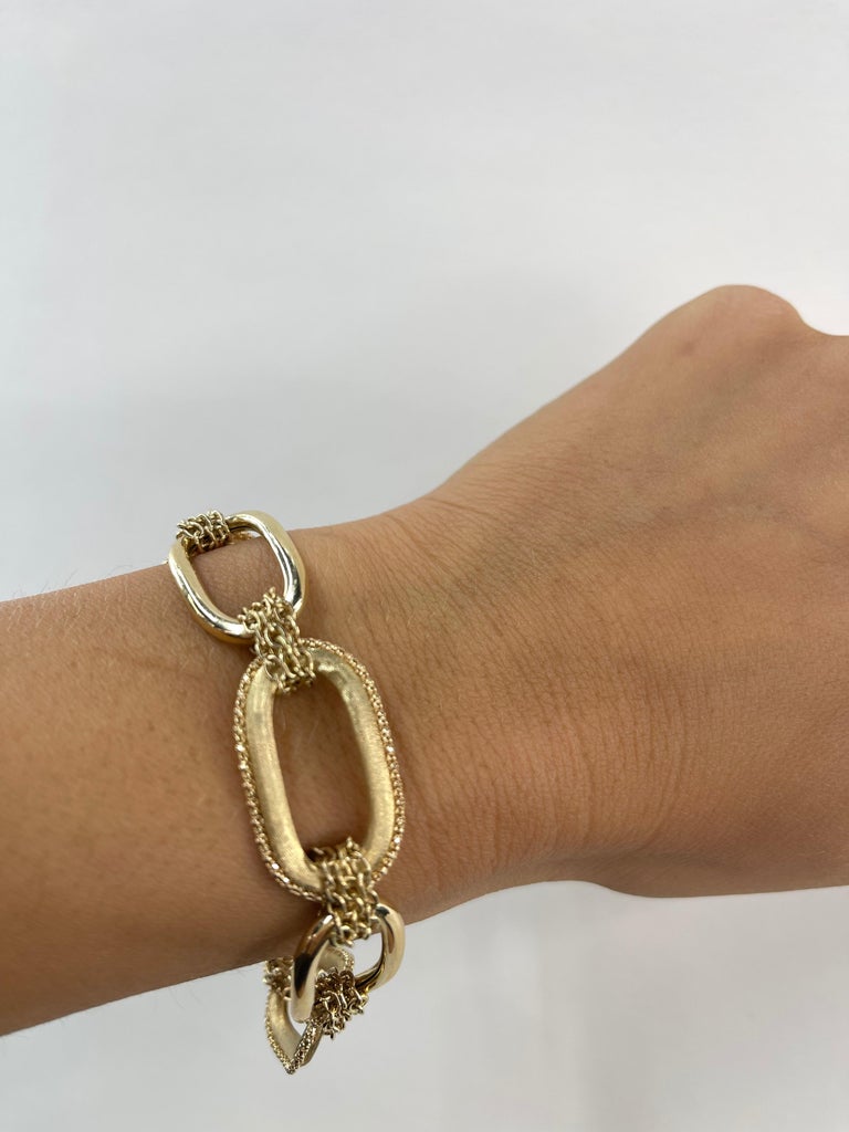 Gold Mixed Links with Satin and Chain Detail For Sale at 1stDibs