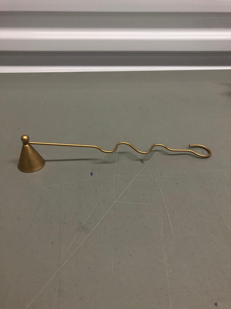 Gold Modern Candle Snuffer with Curly Handle at 1stDibs