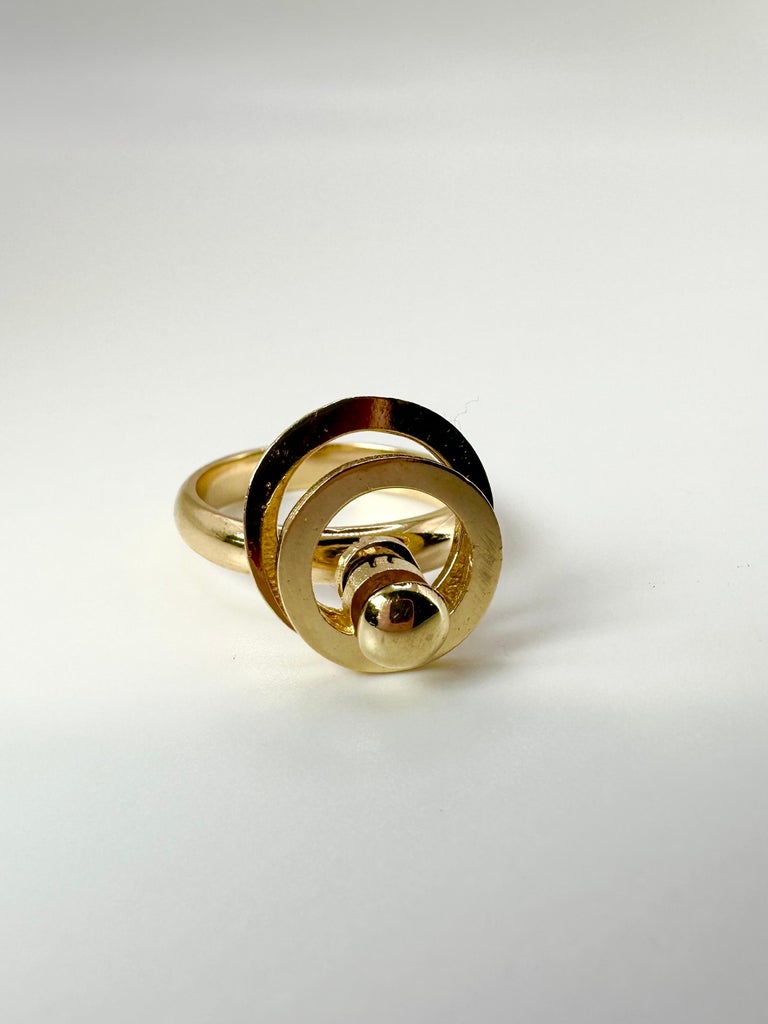 Gold Movable Ring Unique Designer Ring Circles Forever Ring 14kt ...